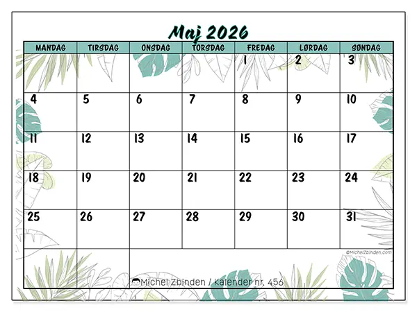 Kalender maj 2026 til udskrivning - Natur og have | Michel Zbinden