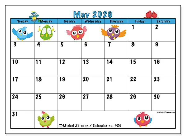 May 2026 calendars to print | Michel Zbinden