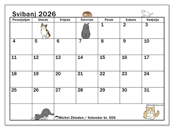 Kalendari svibanj 2026 | Michel Zbinden