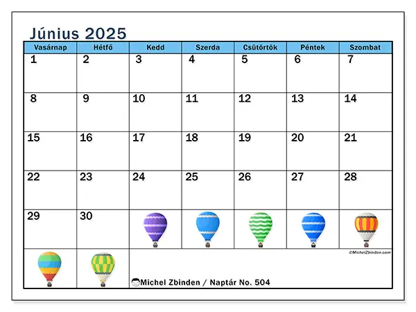 Naptárak június 2025 - Michel Zbinden HU