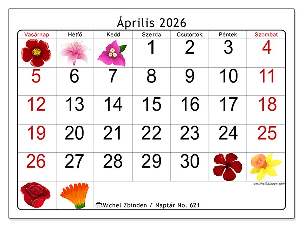 2026. április naptárak nyomtatásra | Michel Zbinden