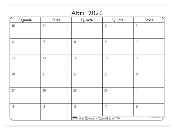 Calendários Michel Zbinden